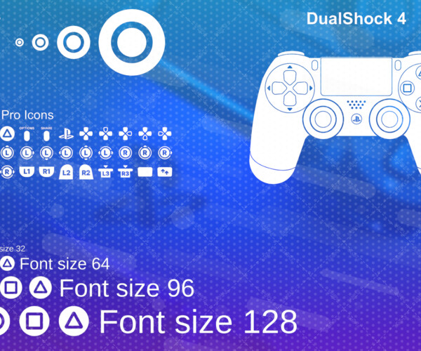 ArtStation - DualShock 4 Buttons Icons + Overlays | Game Assets