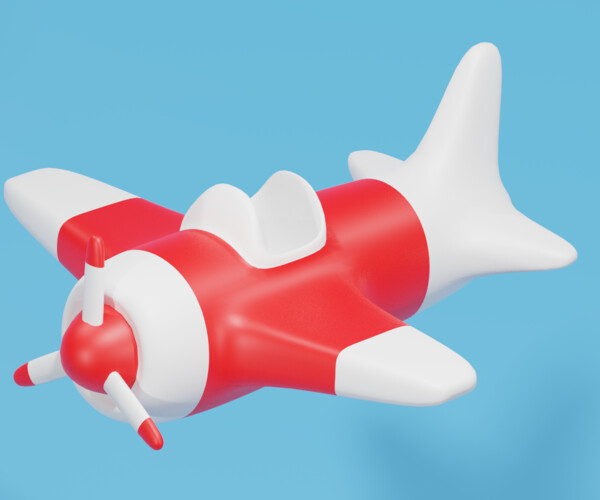 ArtStation - Cartoon Airplane 3D model | Resources