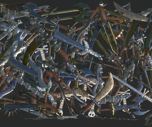 ArtStation - 100 Swords Collection Pack Low-Poly for Games PBR | Game ...