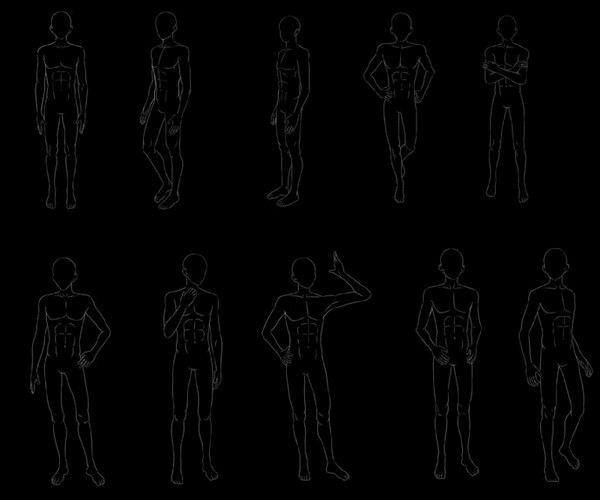 ArtStation - Figure Male Stamps Brushes for Procreate | Brushes