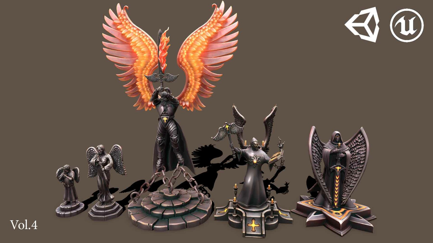 ArtStation - Dark statues collection | Game Assets