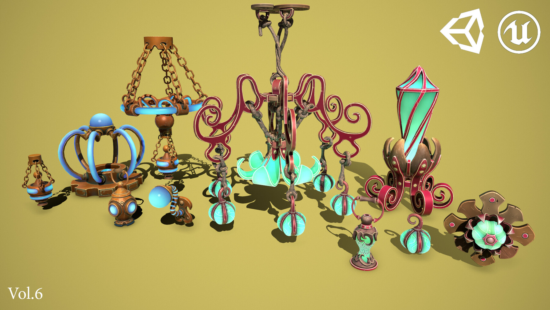 ArtStation - Fantasy lamps collection | Game Assets