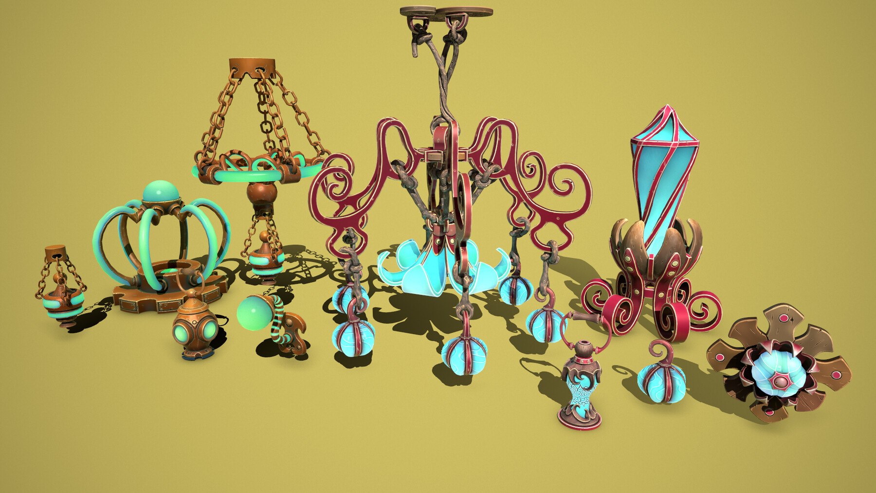 ArtStation - Fantasy lamps collection | Game Assets
