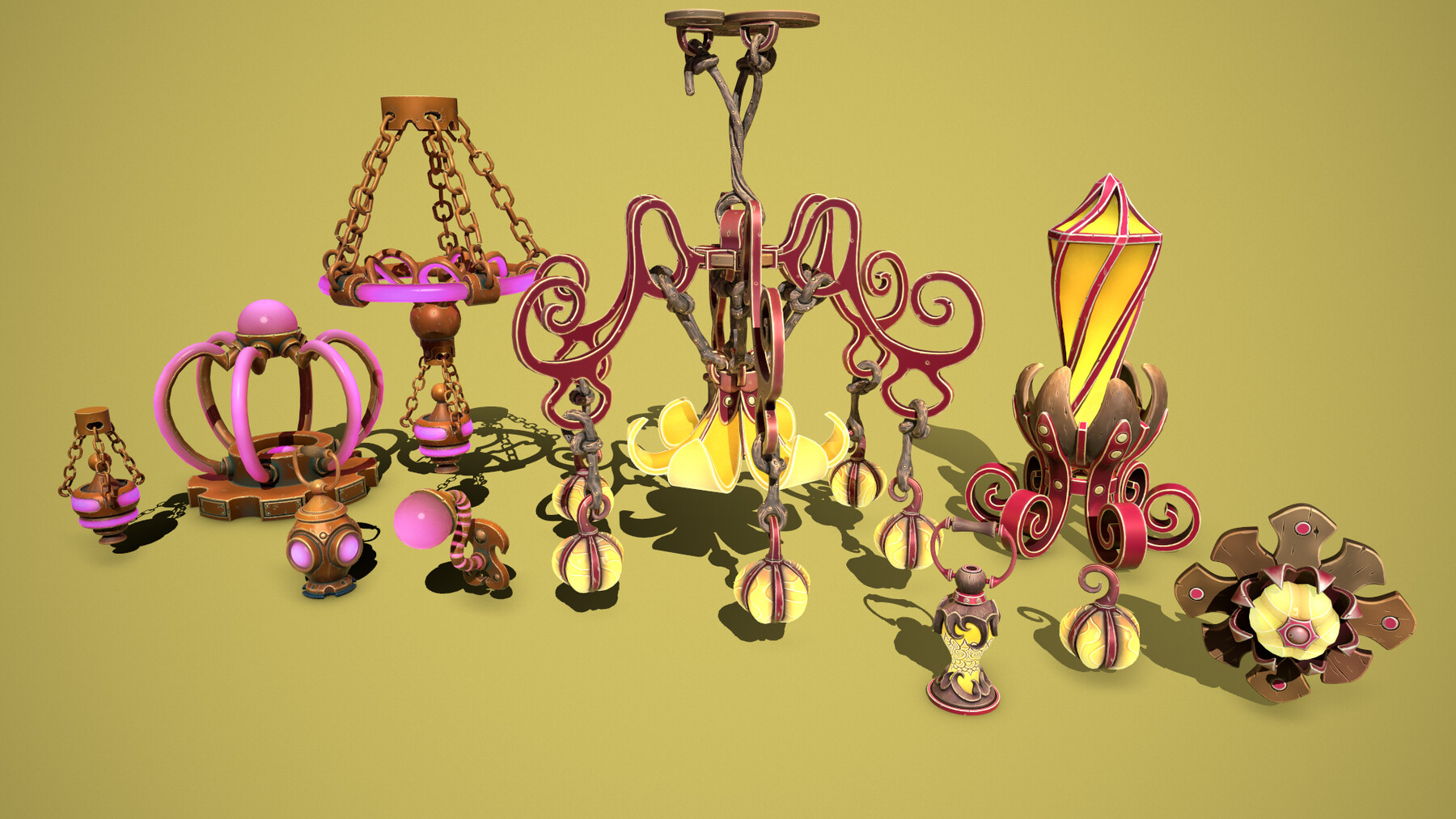 ArtStation - Fantasy lamps collection | Game Assets