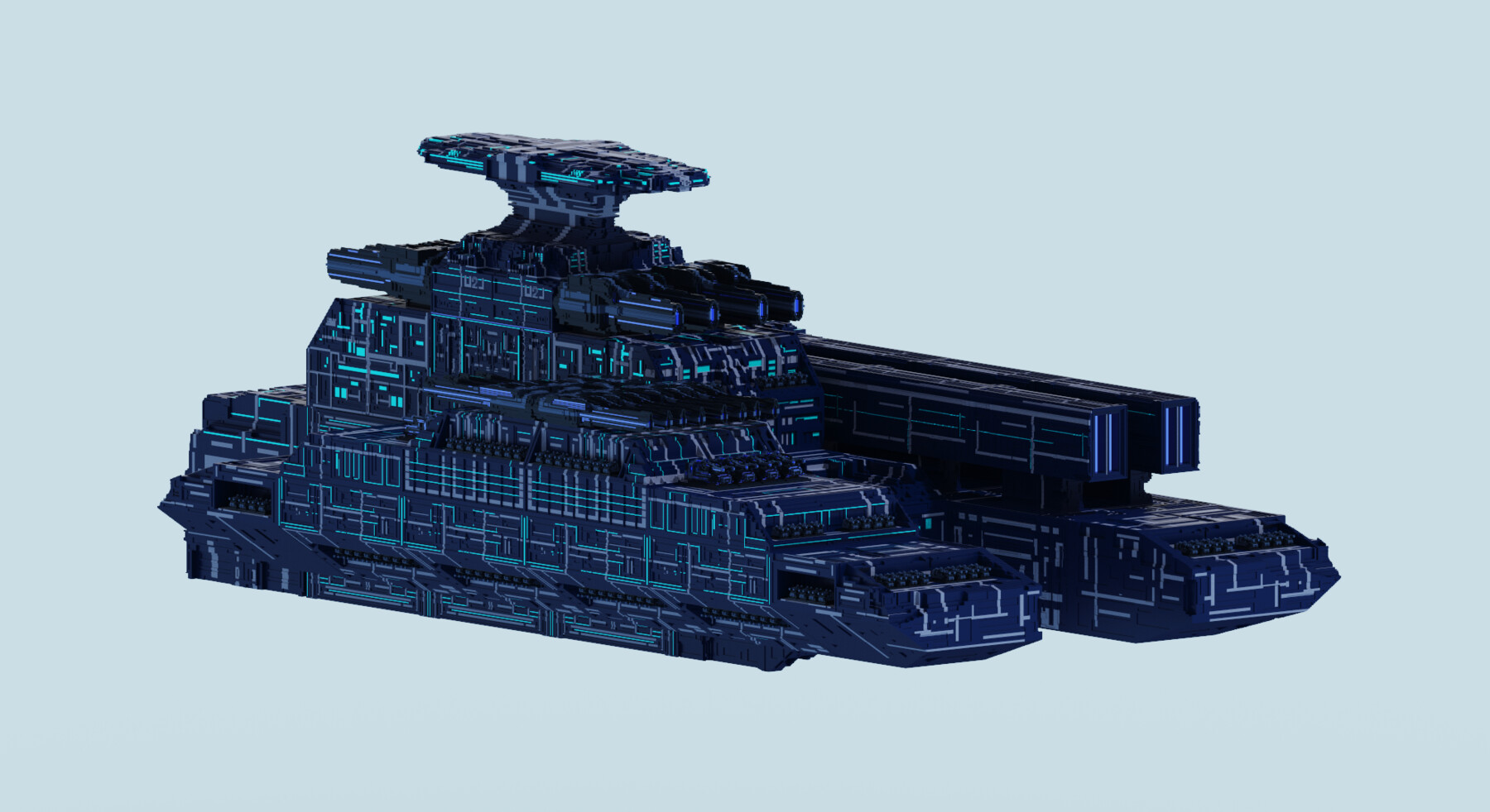 ArtStation - 3d voxel iso space ship in light 2 | Game Assets