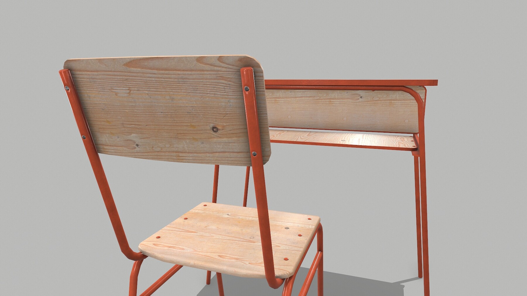 ArtStation - School chair and desk A | Game Assets