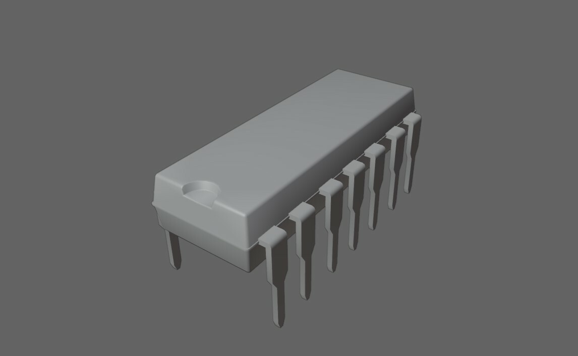 ArtStation - Microchip DIP 14 pin - Electronic parts Low-poly 3D model ...