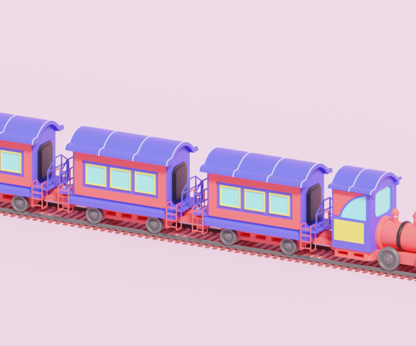 ArtStation - Cartoon Train 3D model | Game Assets