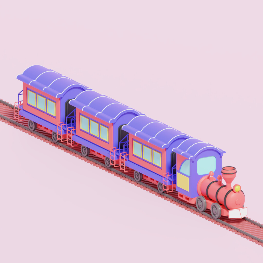 ArtStation - Cartoon Train 3D model | Game Assets