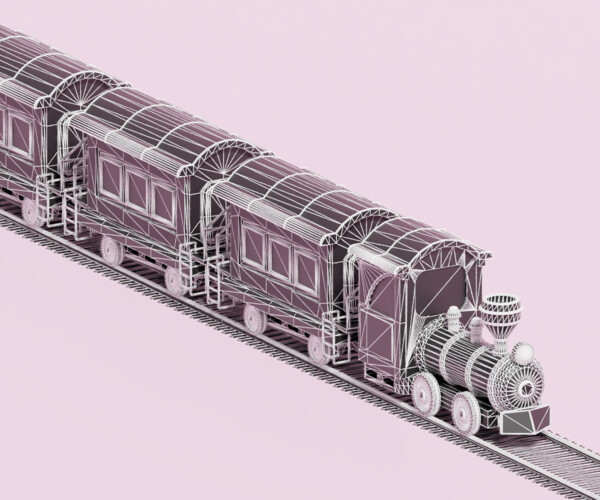 ArtStation - Cartoon Train 3D model | Game Assets