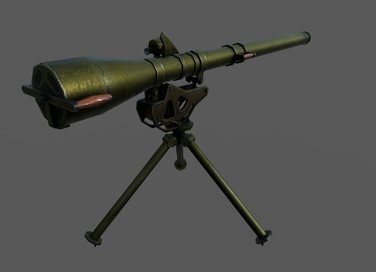 ArtStation - 75-mm recoilless gun M-20 | Game Assets