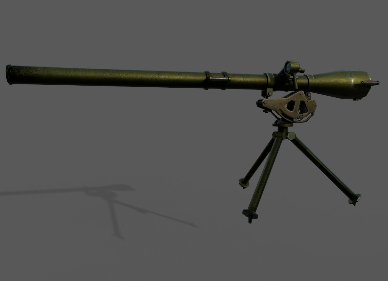 ArtStation - 75-mm recoilless gun M-20 | Game Assets