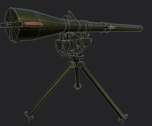 ArtStation - 75-mm recoilless gun M-20 | Game Assets