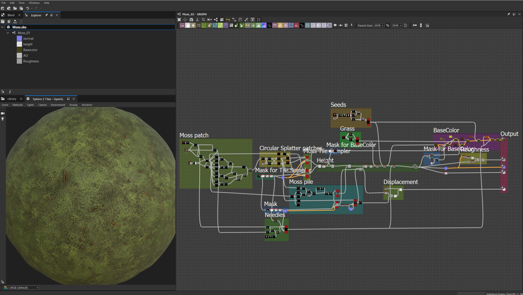ArtStation - Moss Tileable Material with Substance Graph | Game Assets