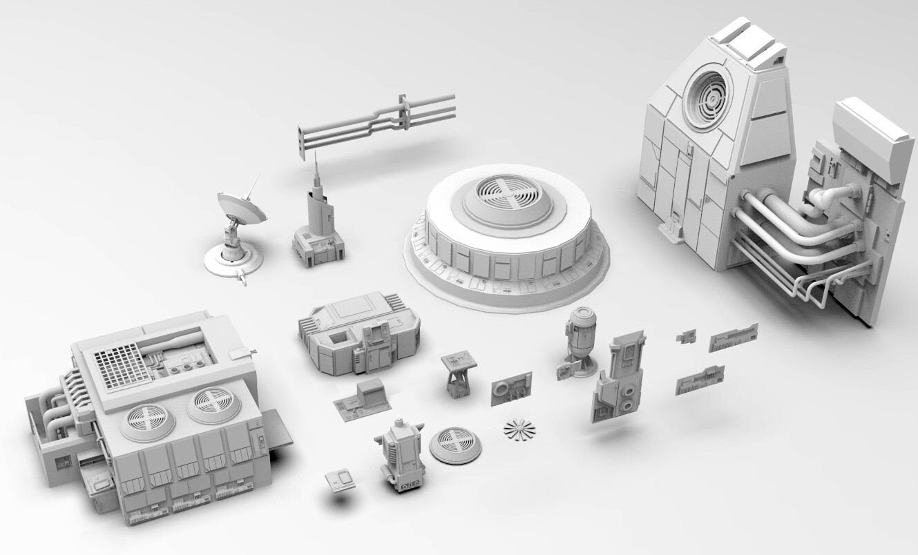 Sci-Fi 3D Models - Buildings, Spaceship, Wall Panels - Sci-fi ...