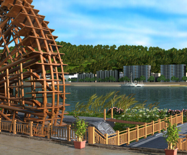 ArtStation - Riverside Building - Waterwheel 01 | Resources