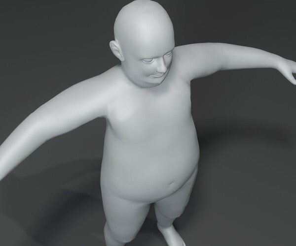 ArtStation - Fat Human Body Base Mesh 3D Model Family Pack 10k Polygons ...