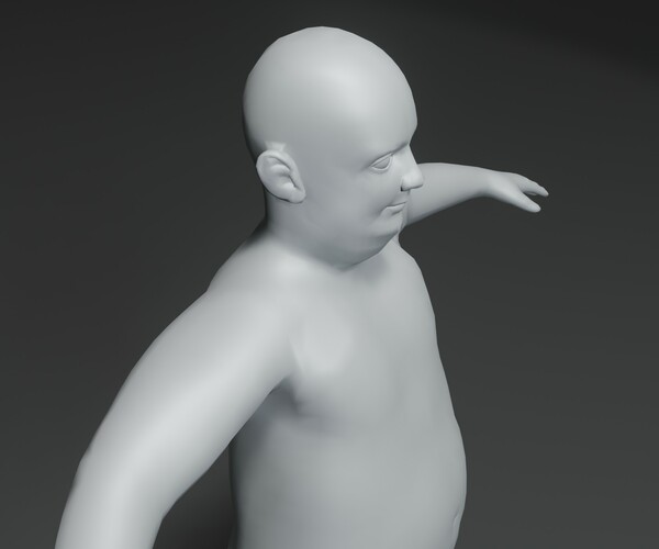 ArtStation - Fat Human Body Base Mesh 3D Model Family Pack 10k Polygons ...