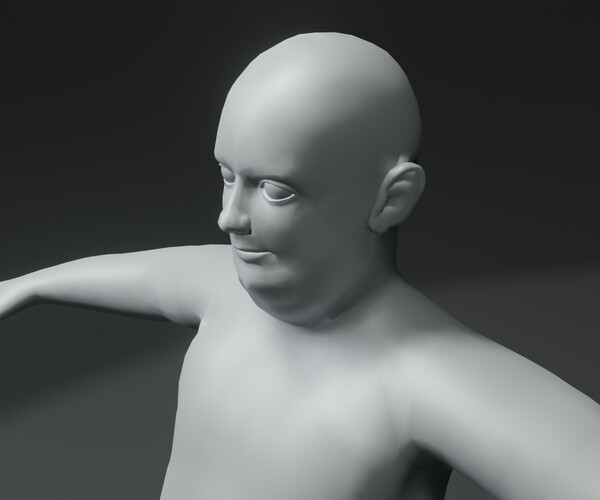 ArtStation - Fat Human Body Base Mesh 3D Model Family Pack 10k Polygons ...