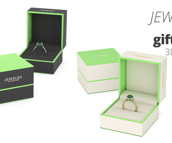 ArtStation - Jewelry Ring Gift Box 3D Model for Visualization | Resources