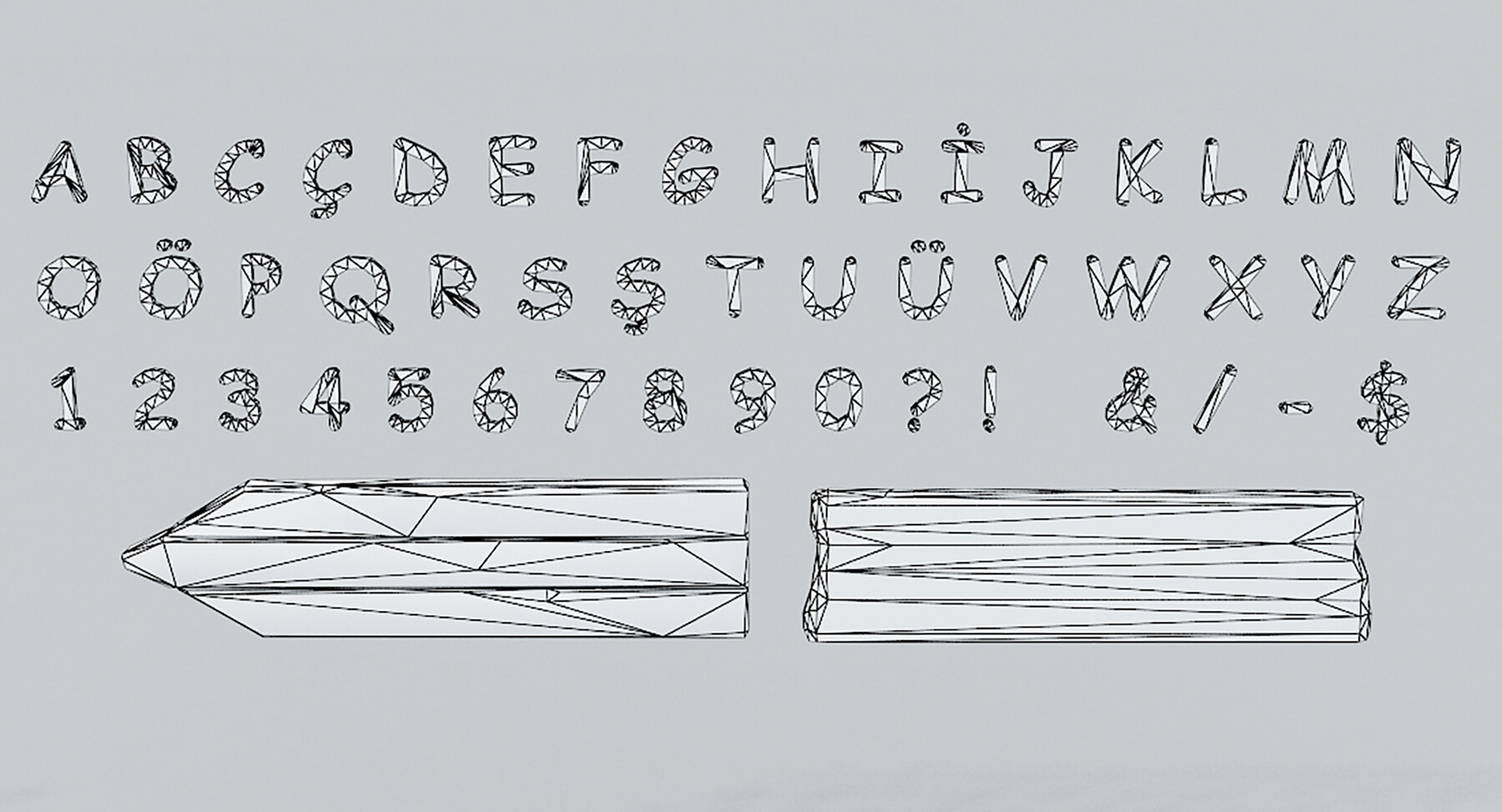 ArtStation - Low Poly Alphabet and Numbers | Game Assets