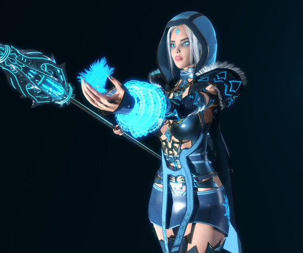 ArtStation - Frost Mage - Game Ready Low-poly 3D model | Game Assets