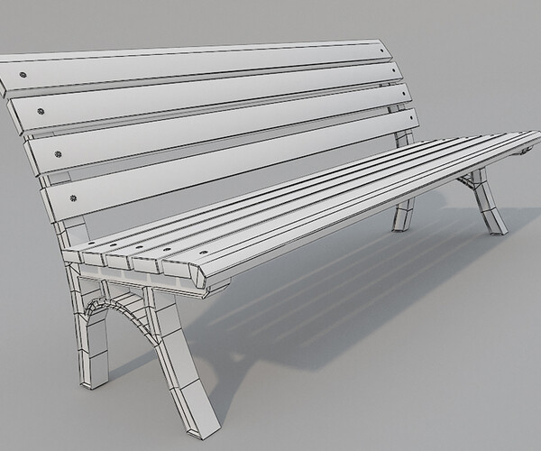 ArtStation - Street Bench Old | Game Assets