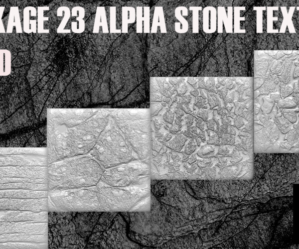 ArtStation - Package 23 ALPHA with stone texture. | Brushes