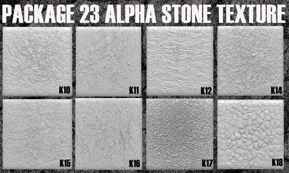 ArtStation - Package 23 ALPHA with stone texture. | Brushes