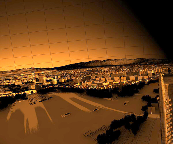 ArtStation - Urban Planning - Aerial View of Large City 02 | Resources