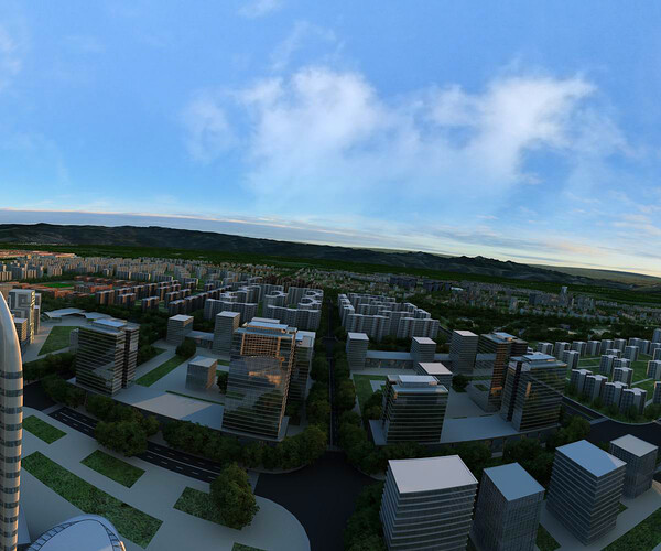 ArtStation - Urban Planning - Aerial View of Large City 02 | Resources