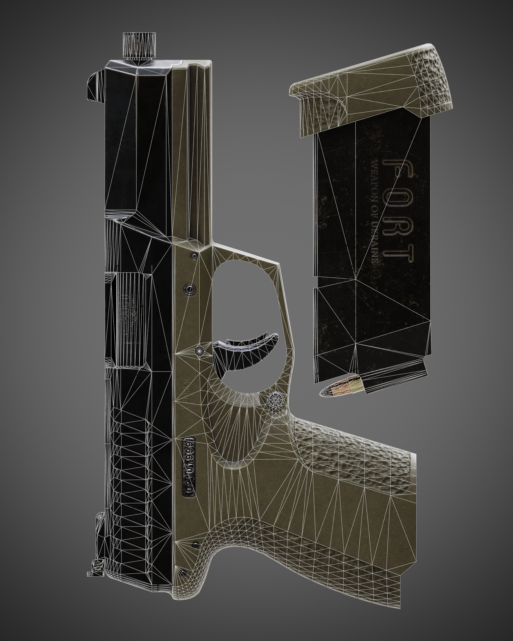 ArtStation - Pistol FORT-28 mod2 | Game Assets