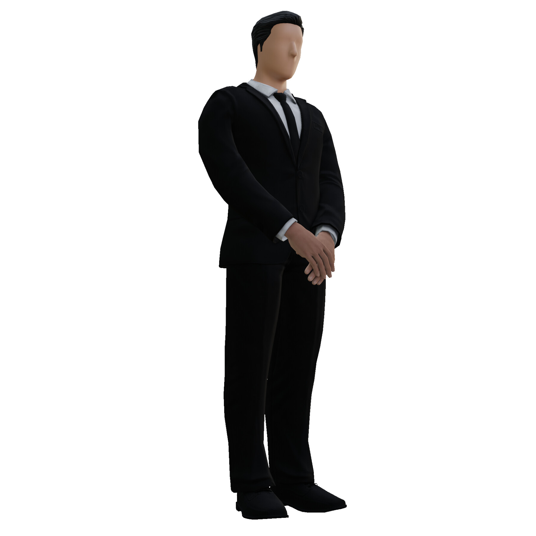 ArtStation - Man and a woman in black costume low poly PBR textures ...