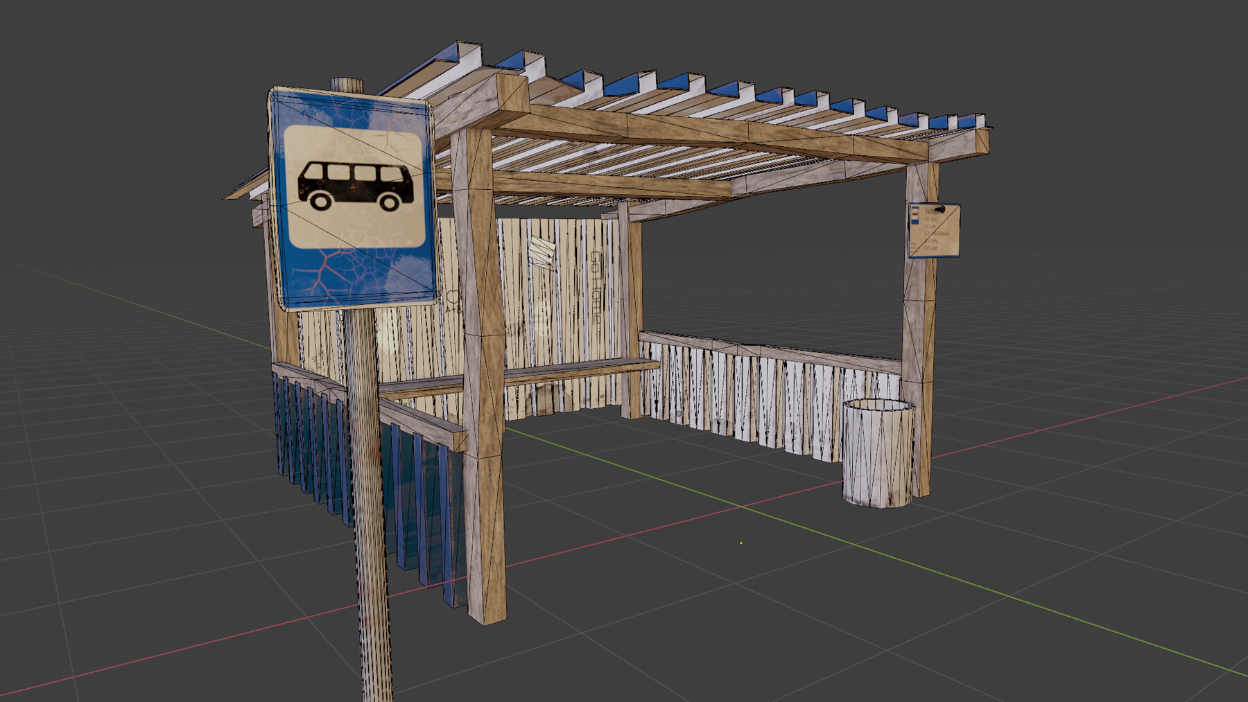 ArtStation - Old Russian bus stop | Game Assets