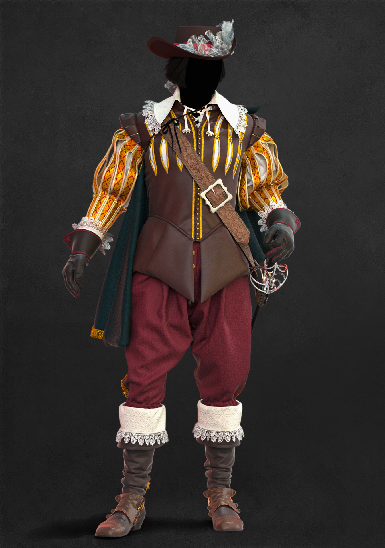 ArtStation - 17th century outfit. Marvelous Designer/Clo3d project ...