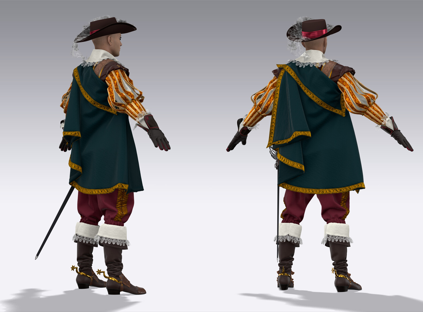 ArtStation - 17th century outfit. Marvelous Designer/Clo3d project ...