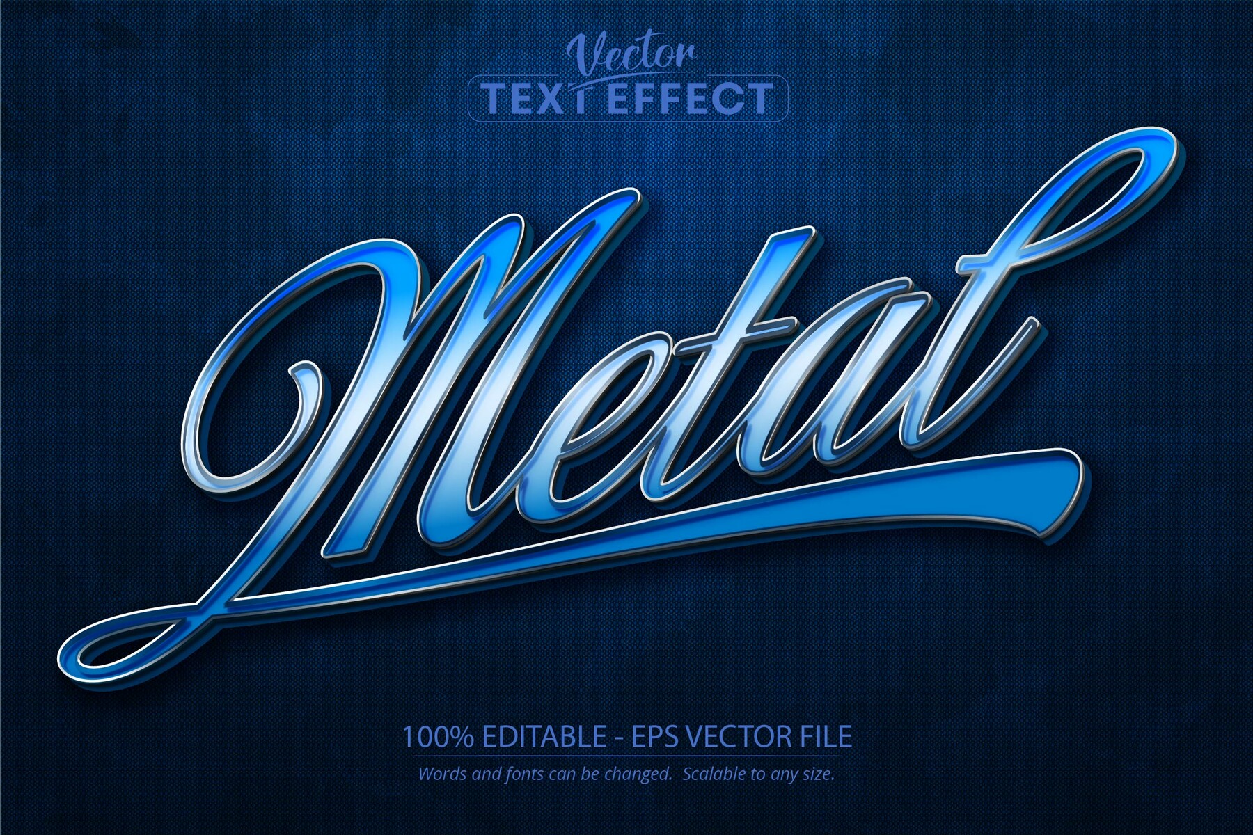 ArtStation - Metal text, silver style editable text effect on dark blue ...