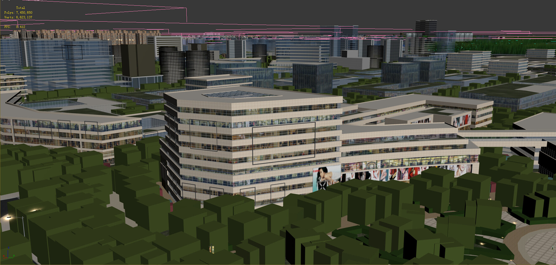 ArtStation - Urban Planning - Business Center Night Scene 01 | Resources