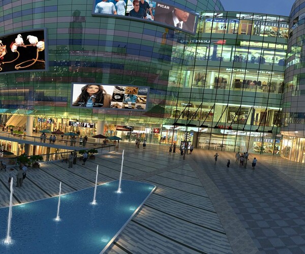 ArtStation - Urban Planning - Business Center Night 02 | Resources