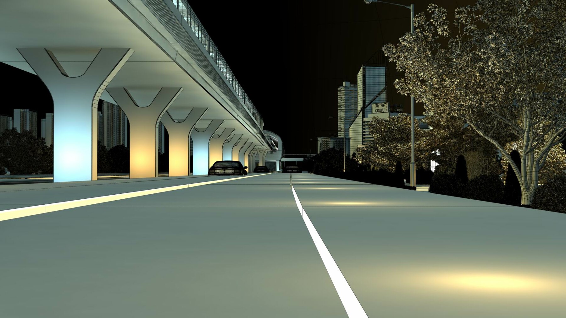 ArtStation - Night city road 02 | Resources