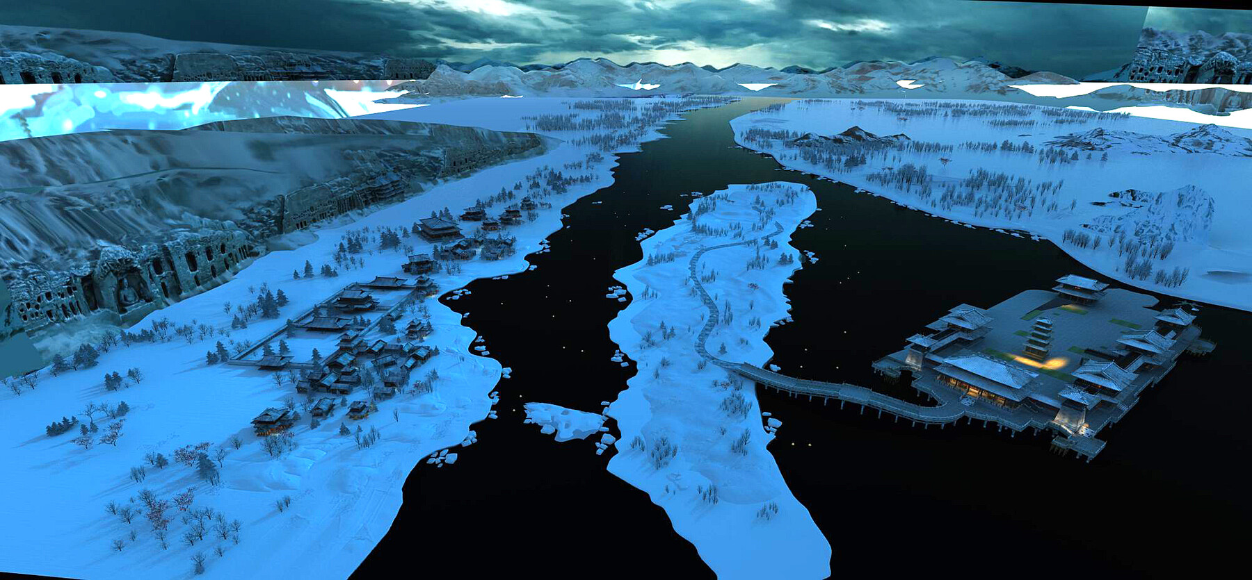 ArtStation - Winter city building snow scene 01 | Resources