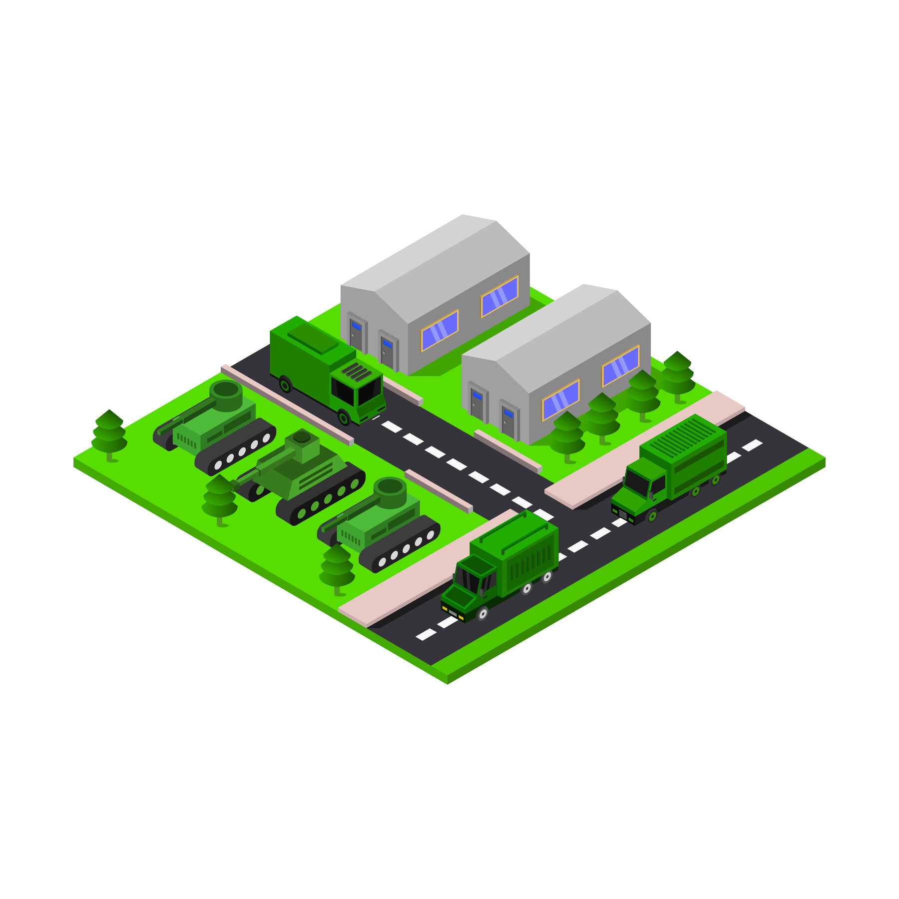 ArtStation - Isometric military barracks | Artworks