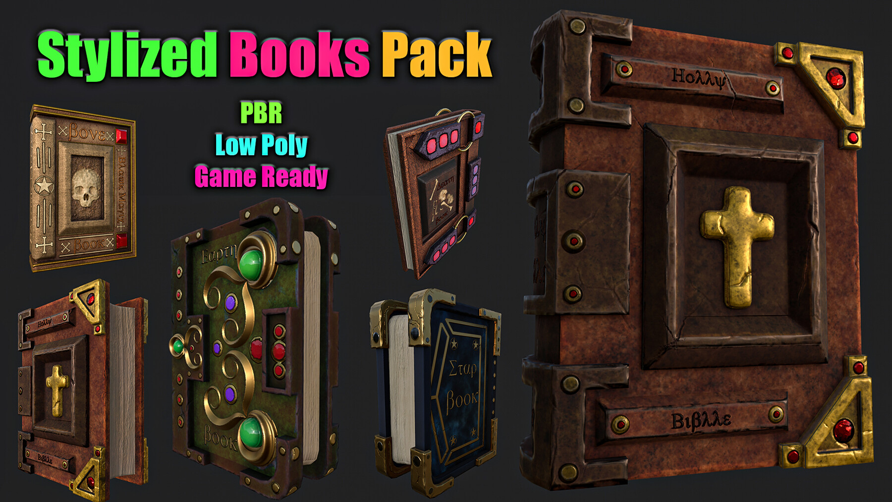 ArtStation - Stylized Books Pack Vol 1 | Game Assets
