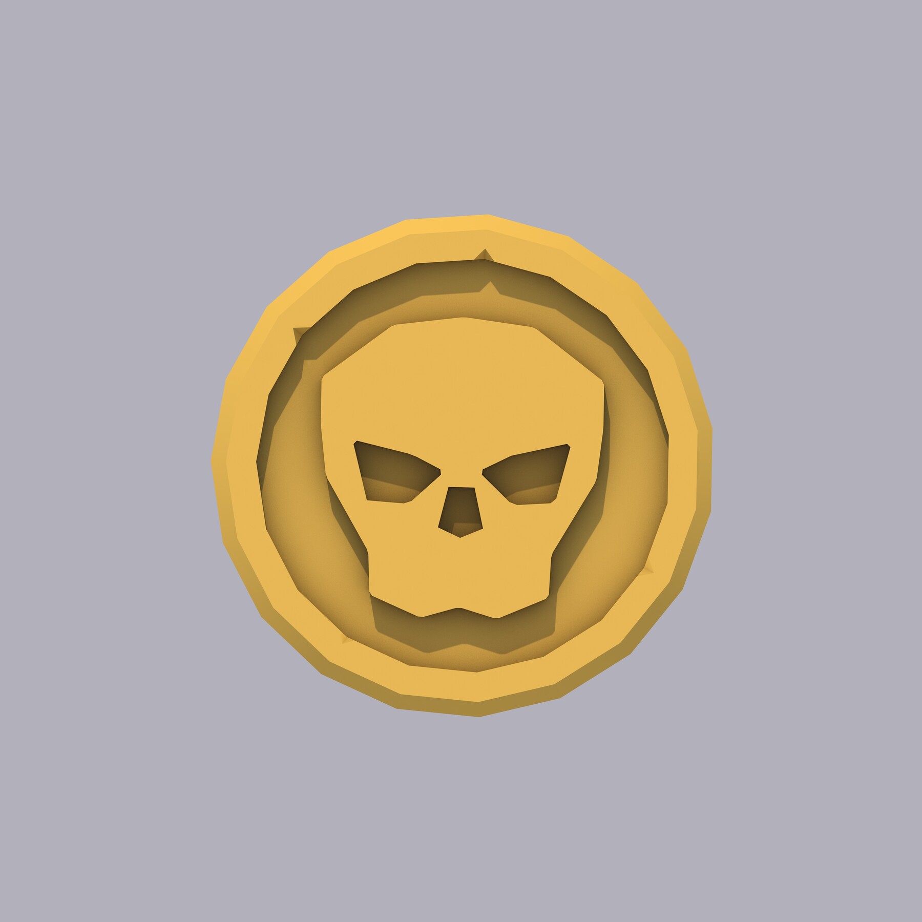 ArtStation - Lowpoly Gold Skull Coin (obj., c4d.) | Game Assets