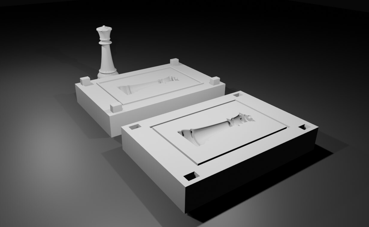 ArtStation - Mold for Queen - Chess Game - Form - Xadrez Molde Forma 3D ...