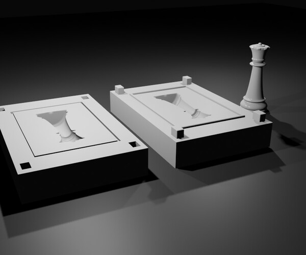 ArtStation - Mold for Queen - Chess Game - Form - Xadrez Molde Forma 3D ...