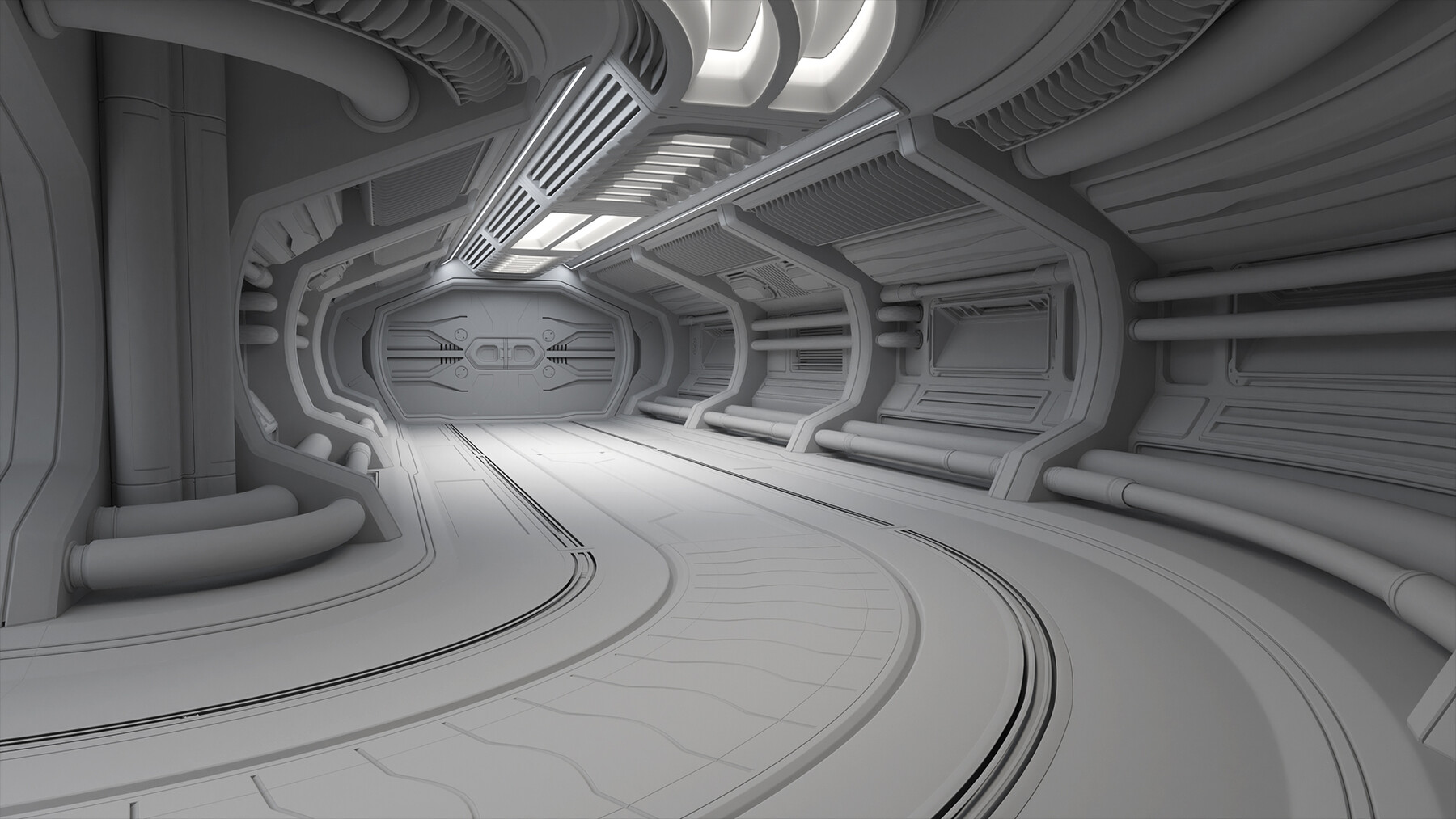 ArtStation - Sci - Fi Modular Corridor 3 - 3D Model | Game Assets