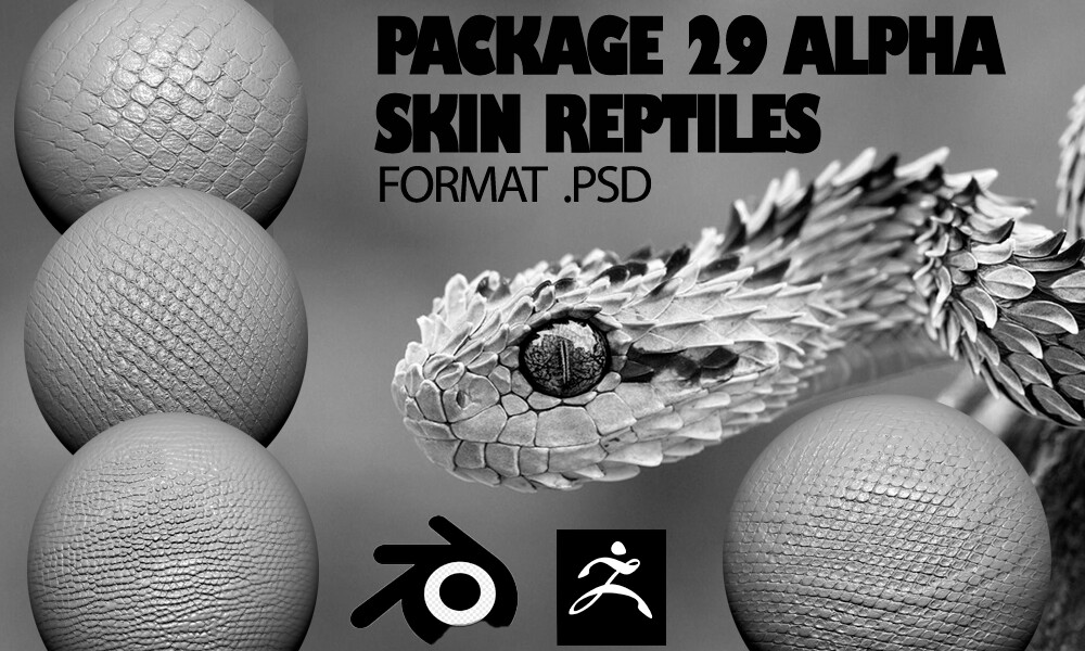 ArtStation - Package 29 Alpha skin reptiles | Brushes