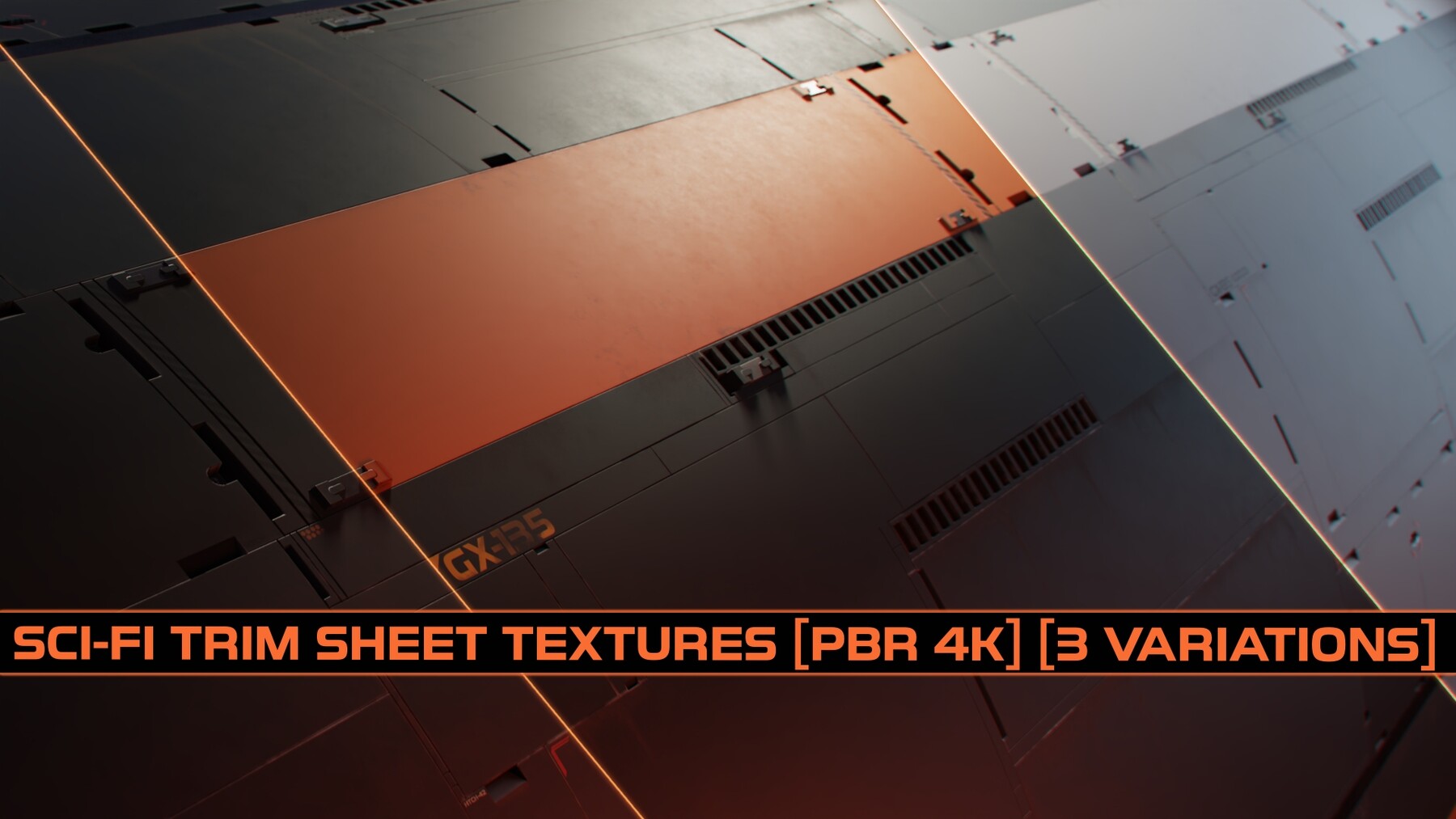 ArtStation - Sci fi Trim sheet texture 3 Variations | Resources