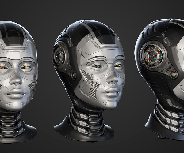 ArtStation - Cyborg Female Head (Advanced 3d Model) | Resources